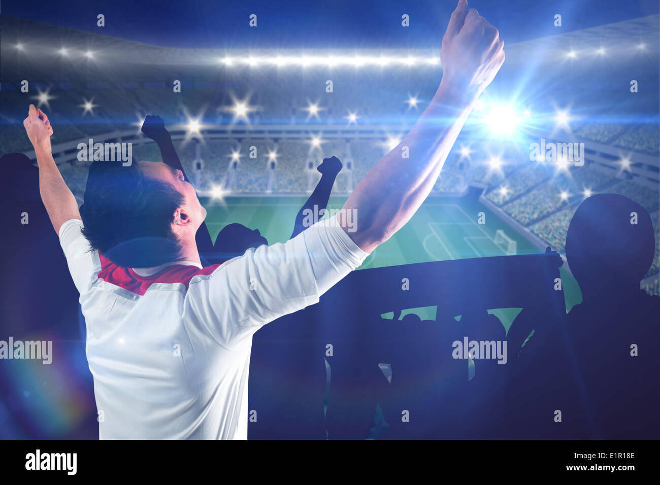 Soccer male fan cheering stadium hi-res stock photography and images ...