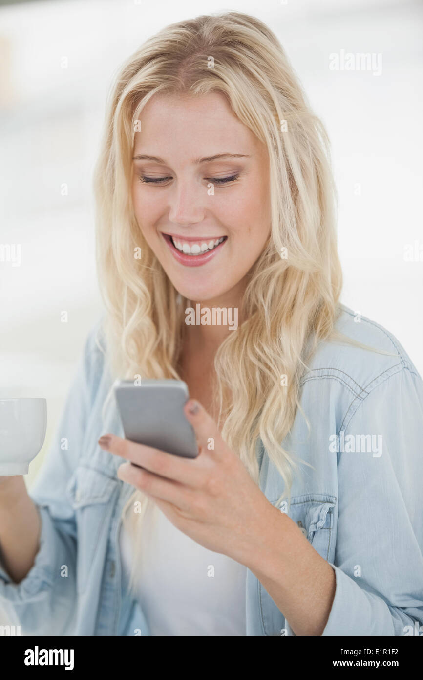 Blonde woman on restaurant terrace hi-res stock photography and images ...
