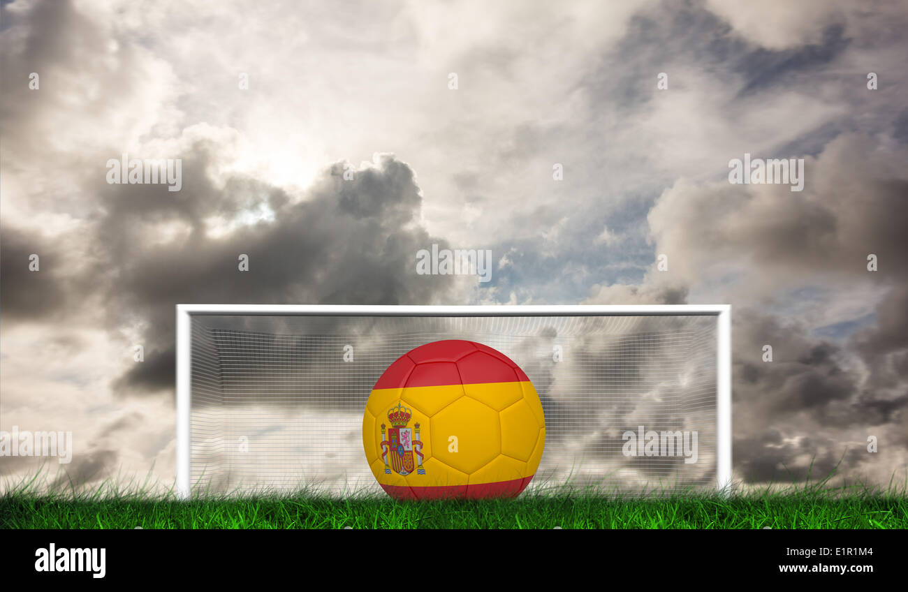 Composite image of football in spain colours Stock Photo - Alamy