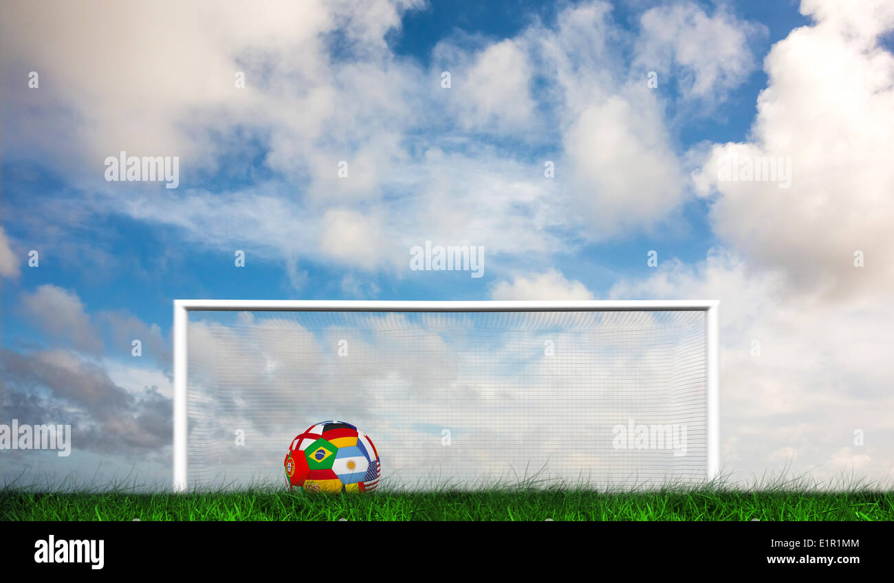 Composite image of football in multi national colours Stock Photo - Alamy