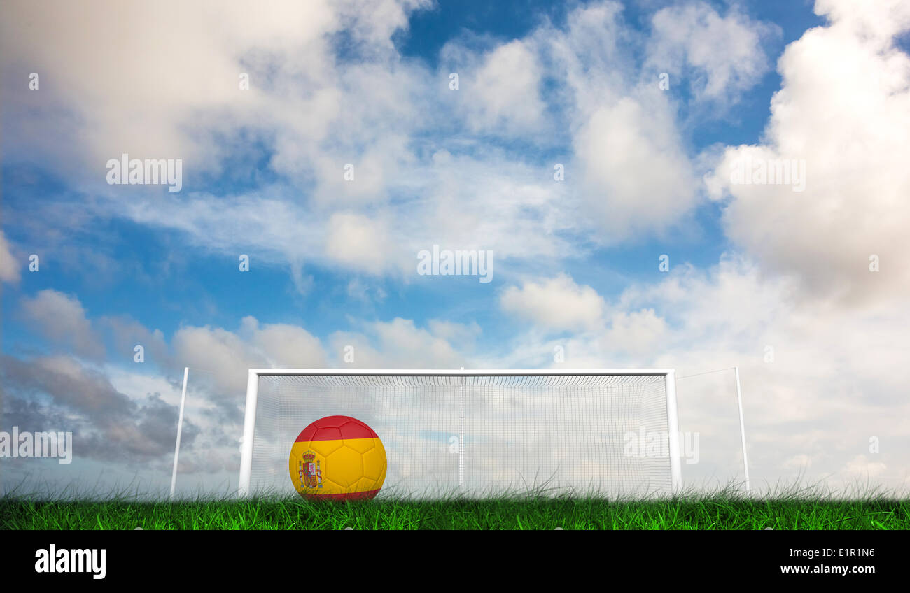 Composite image of football in spain colours Stock Photo - Alamy
