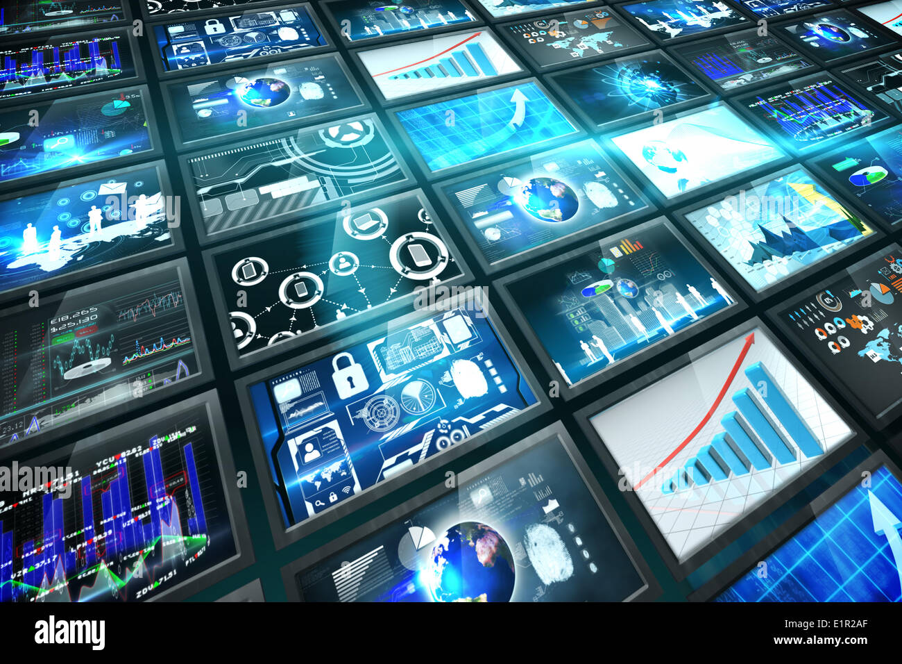 Screen collage showing business images Stock Photo - Alamy