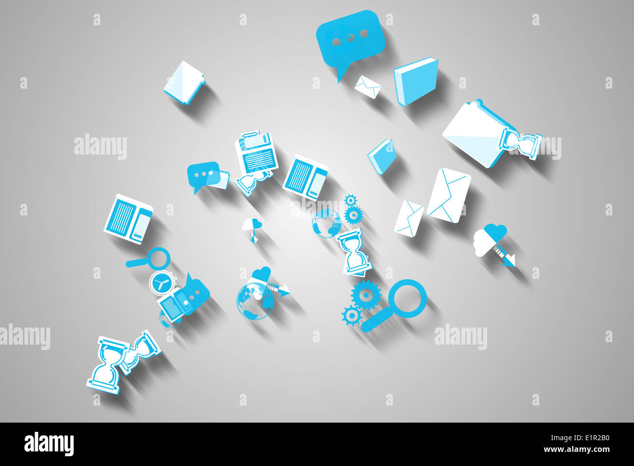 Application icons on grey screen Stock Photo - Alamy