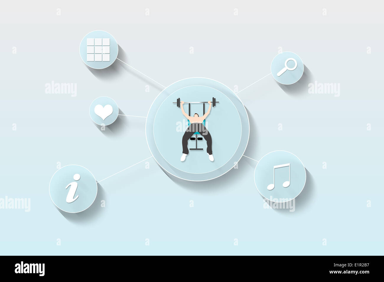 Fitness and health app menu Stock Photo - Alamy
