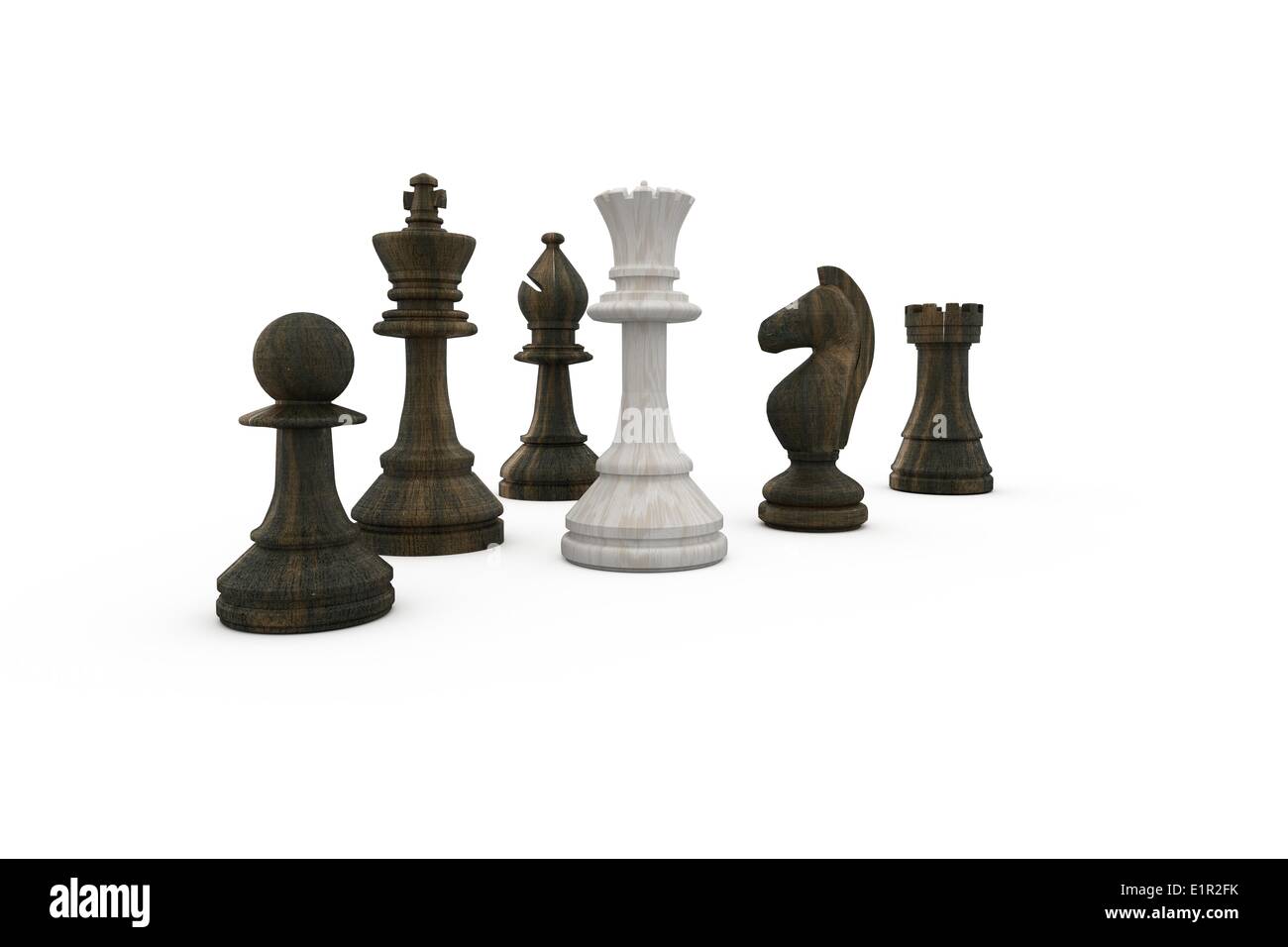 Queen surrounded pawn chess pieces hi-res stock photography and images ...