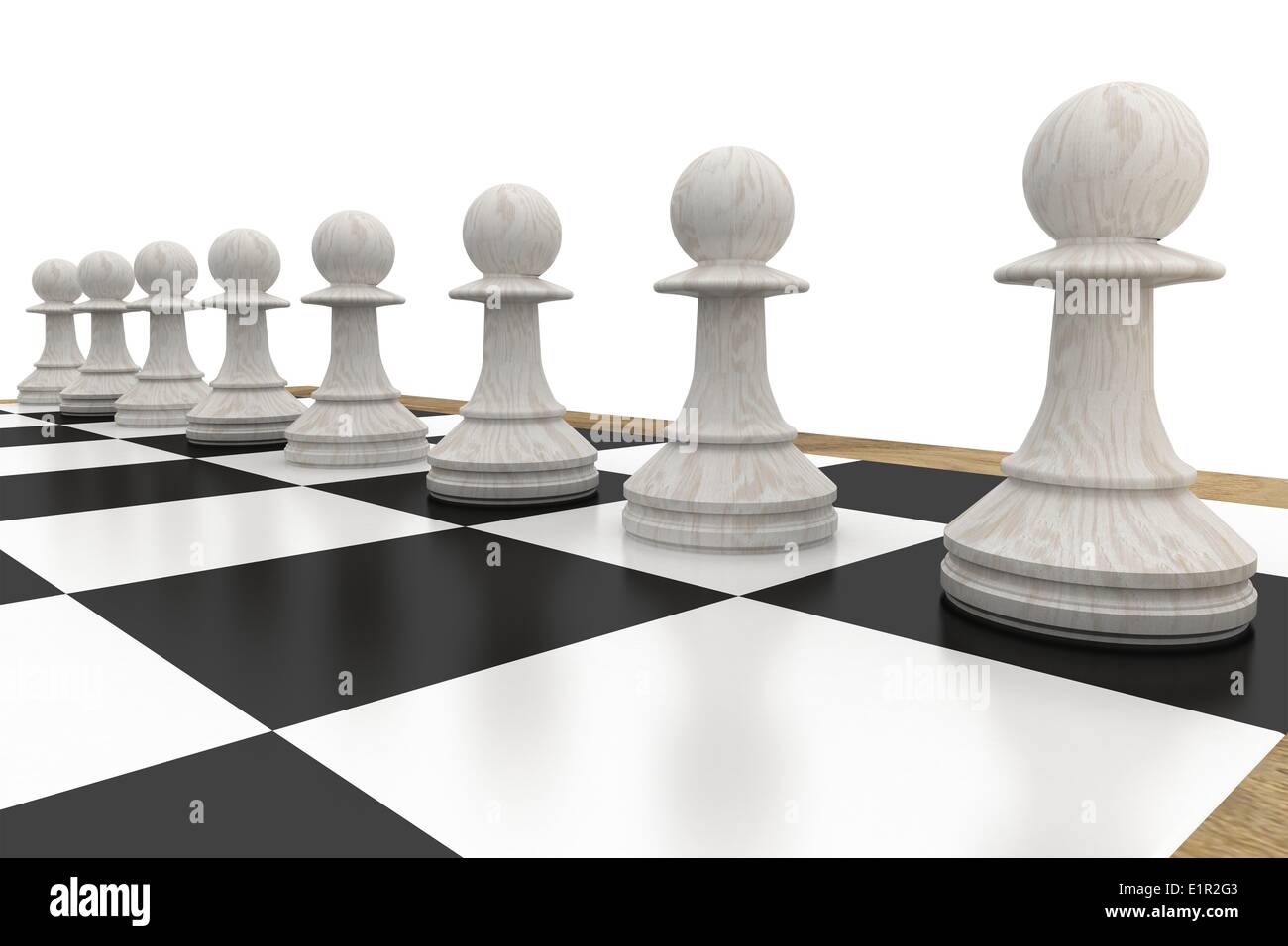 White chess pawns on board Stock Photo - Alamy