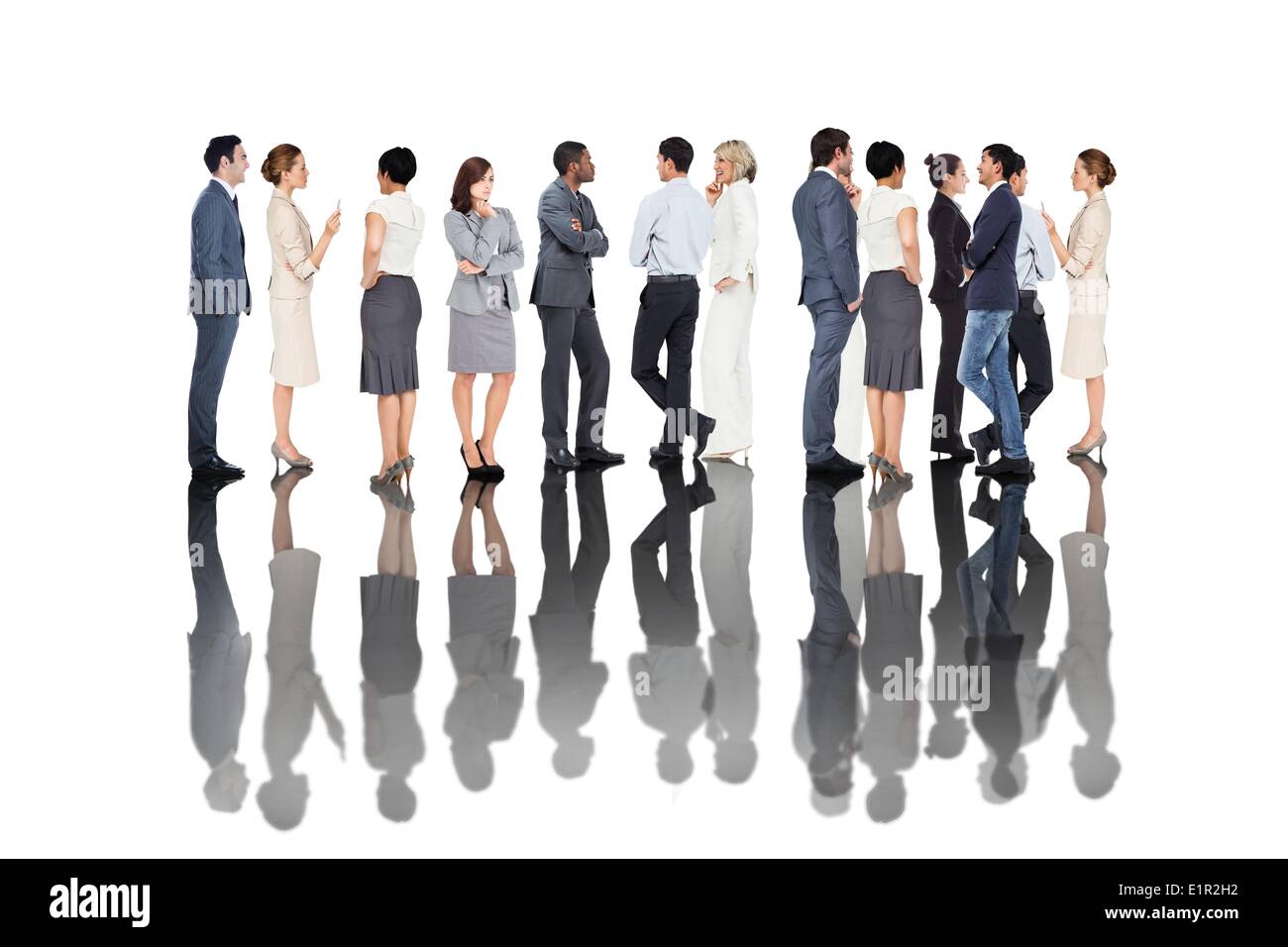 Many business people standing in a line Stock Photo - Alamy