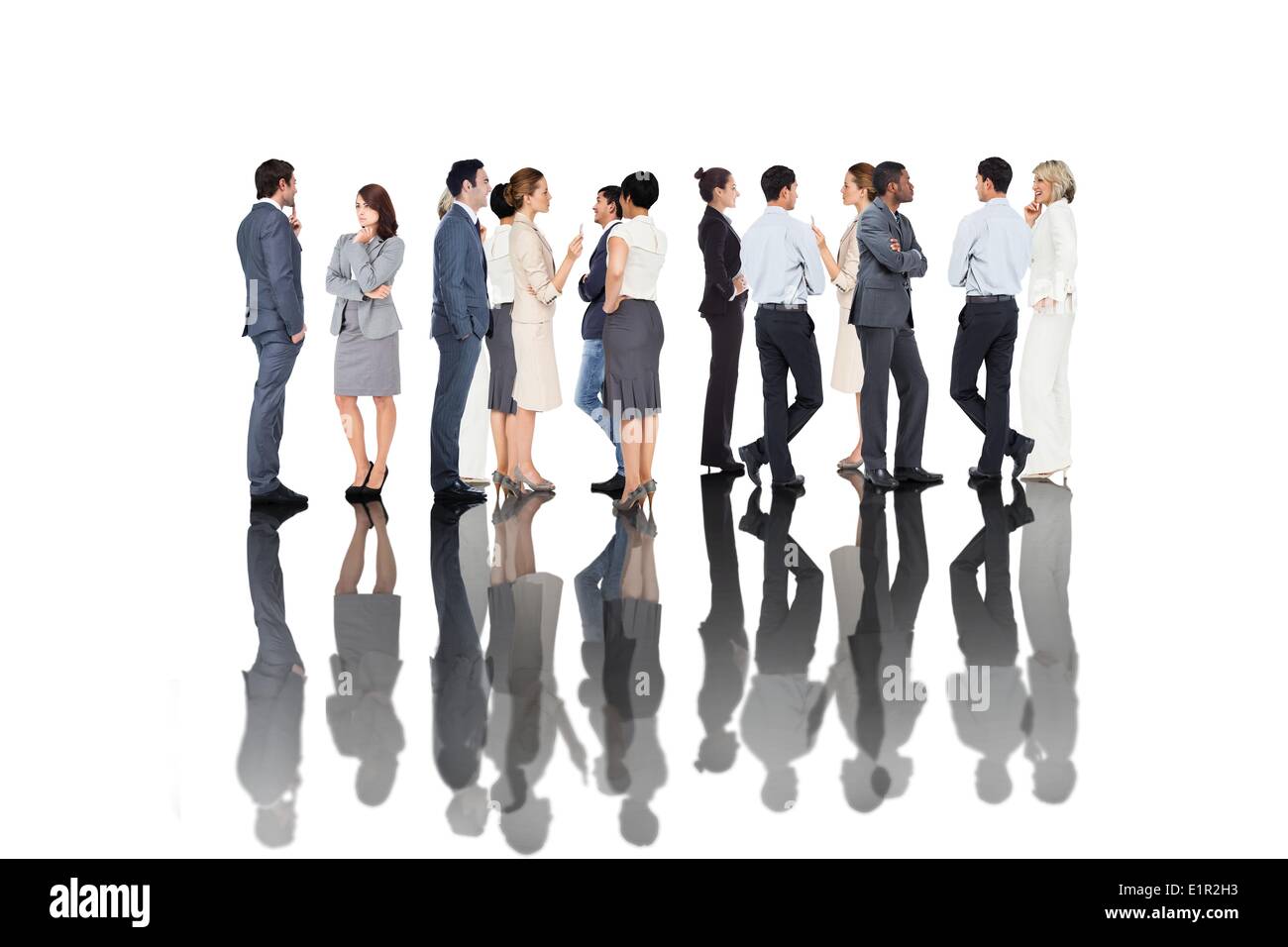 Many business people standing in a line Stock Photo - Alamy