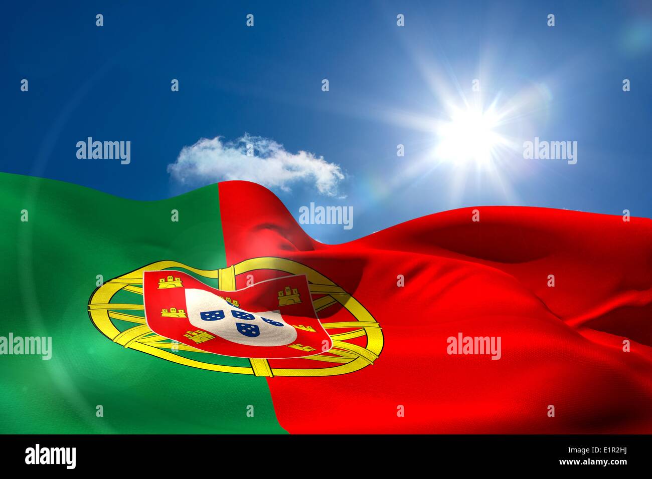 Digitally generated portugal national flag on white background Stock ...