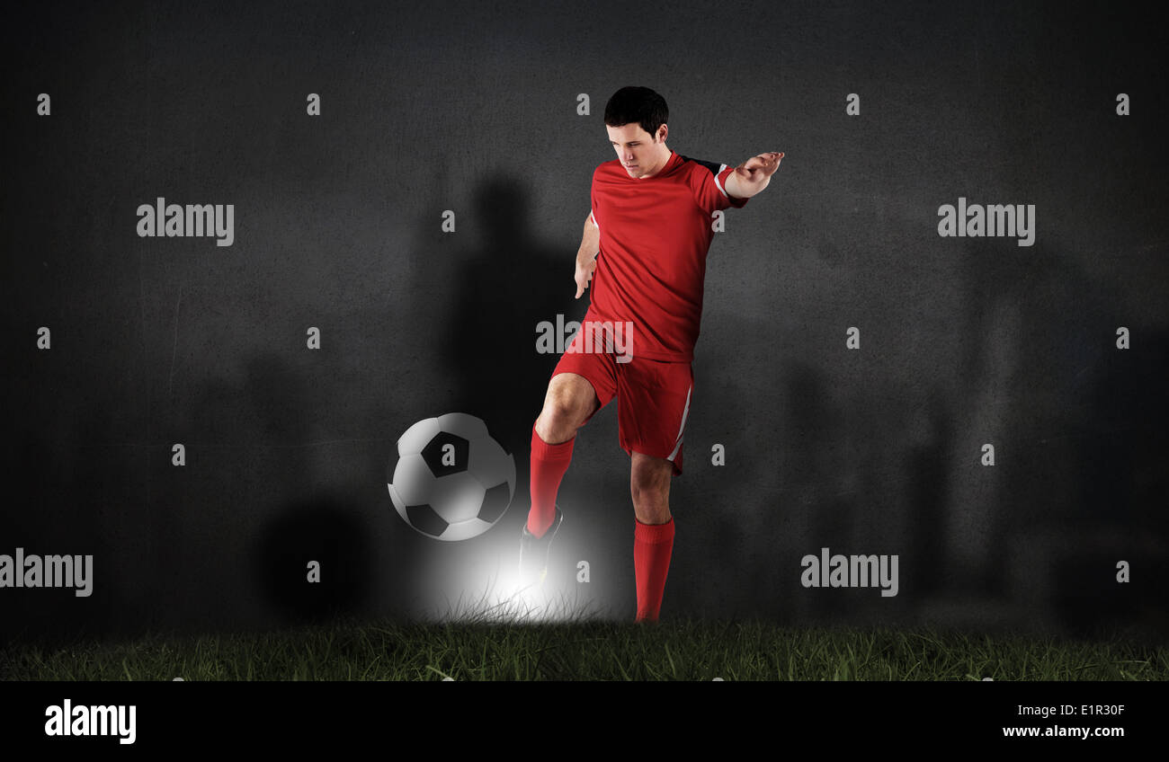 Football player soccer red hi-res stock photography and images - Alamy