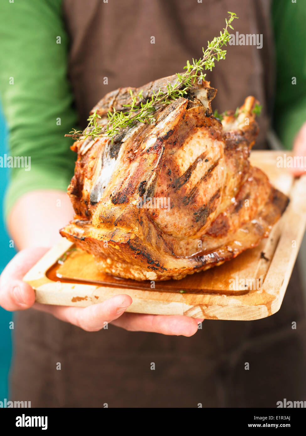 Roasted loin of pork Stock Photo - Alamy