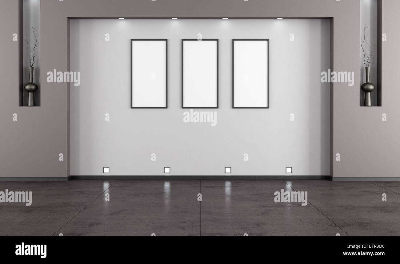 Minimalist living room without furniture - rendering Stock Photo - Alamy