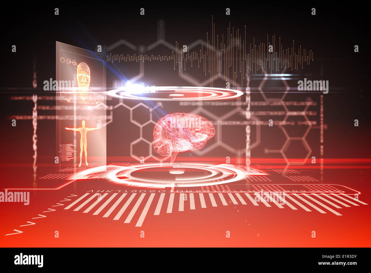 Medical interface in black and red Stock Photo - Alamy