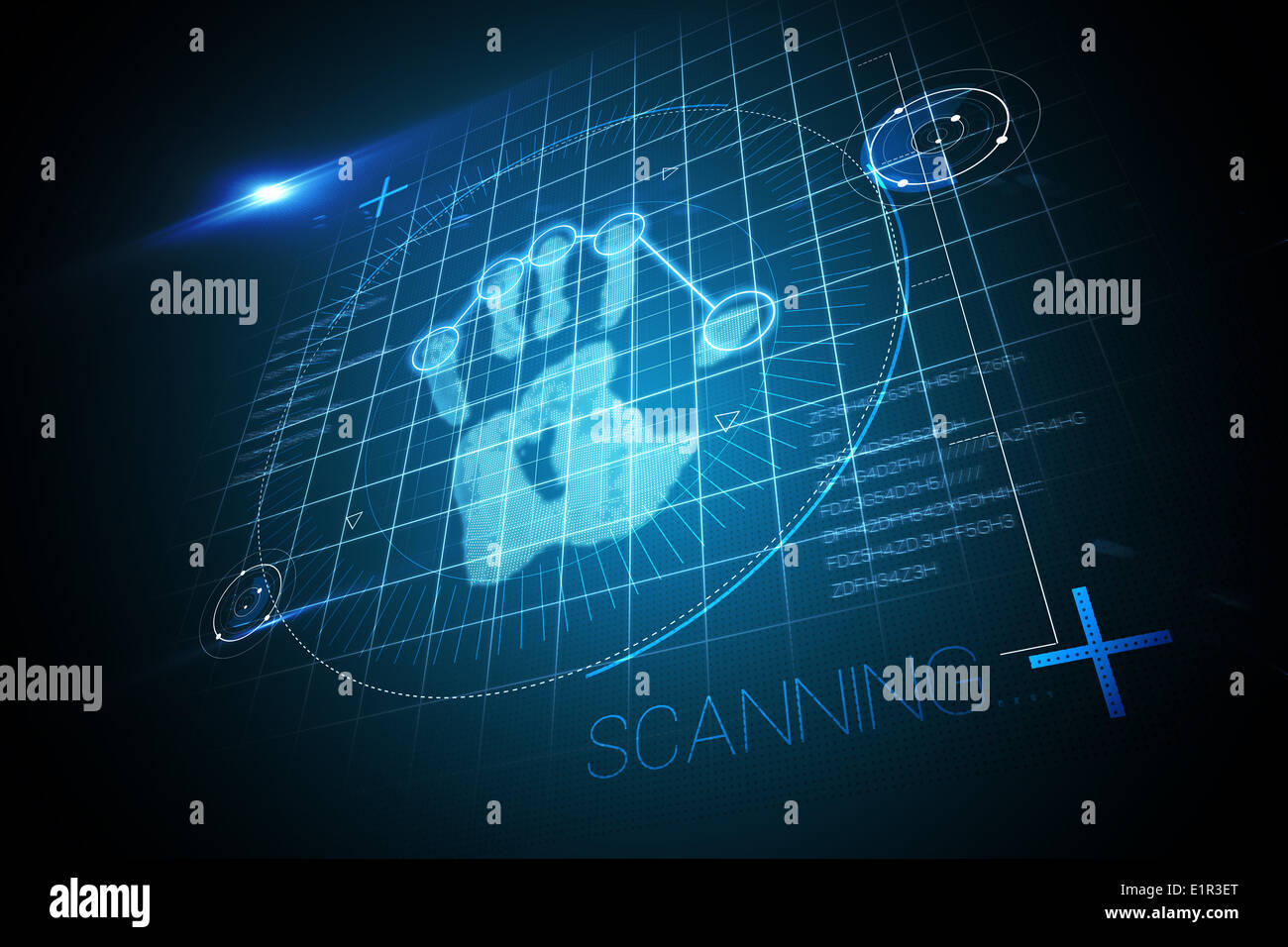 Digital security hand print scan Stock Photo - Alamy