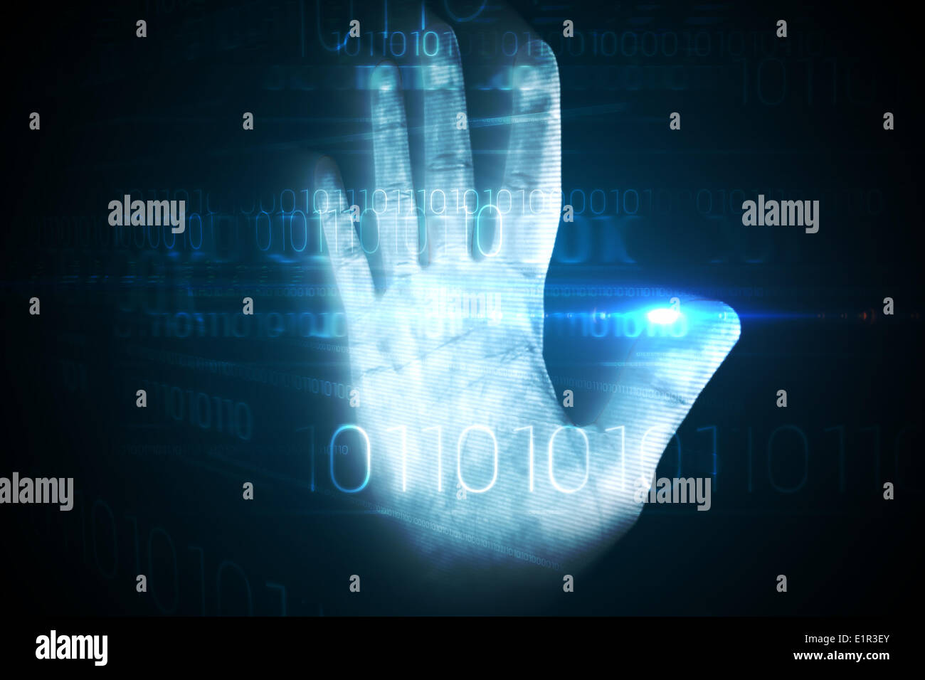 Digital security hand print scan Stock Photo - Alamy