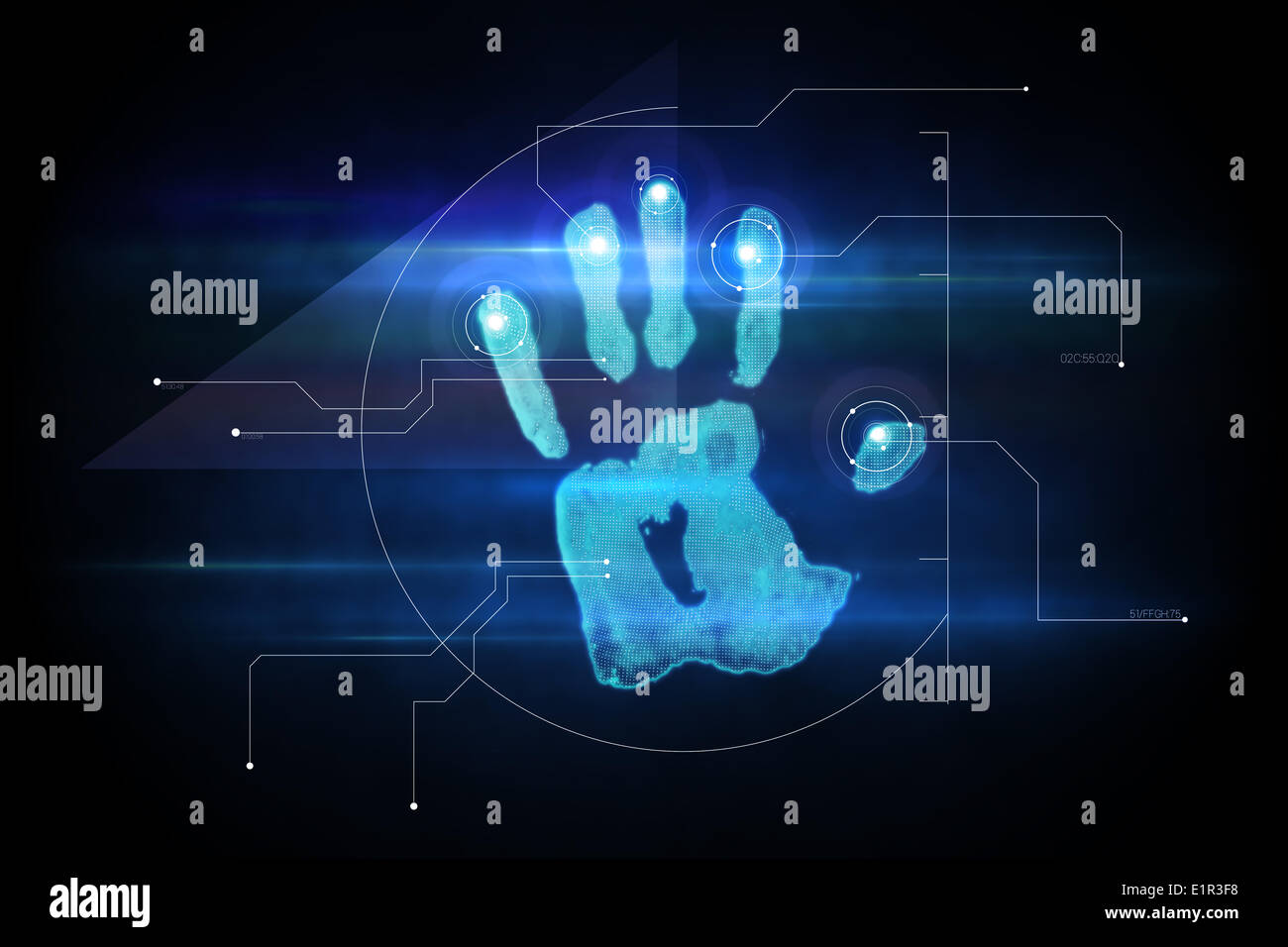Digital security hand print scan Stock Photo - Alamy