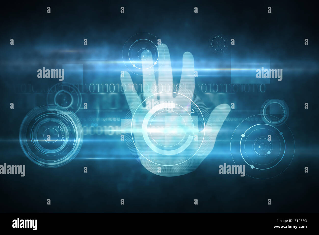 Digital security hand print scan Stock Photo - Alamy