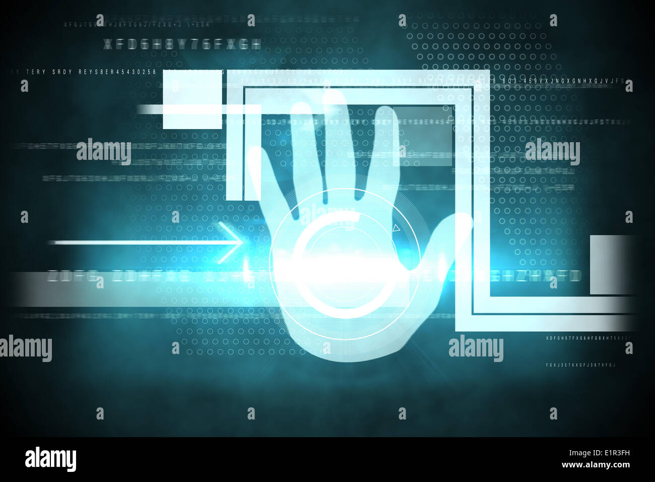 Digital security hand print scan Stock Photo - Alamy