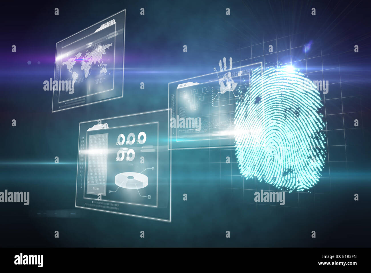 Digital security finger print scan Stock Photo - Alamy