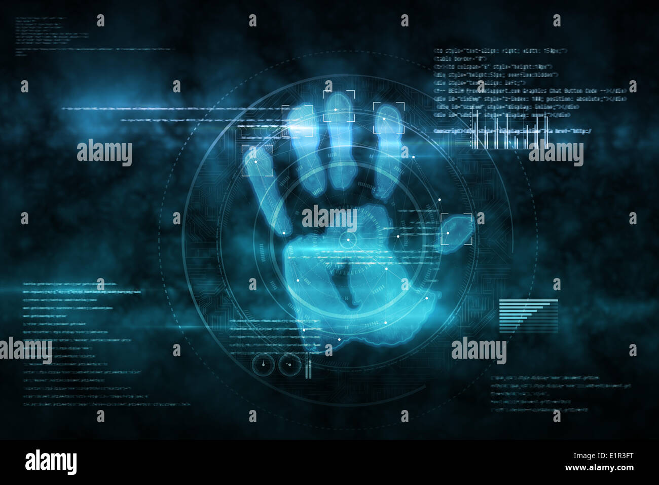 Digital security hand print scan Stock Photo - Alamy