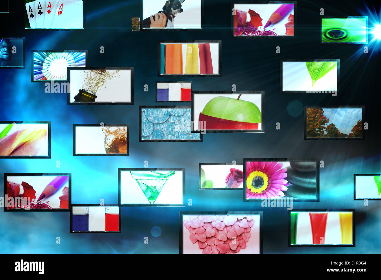 Digitally generated screen collage hi-res stock photography and images ...