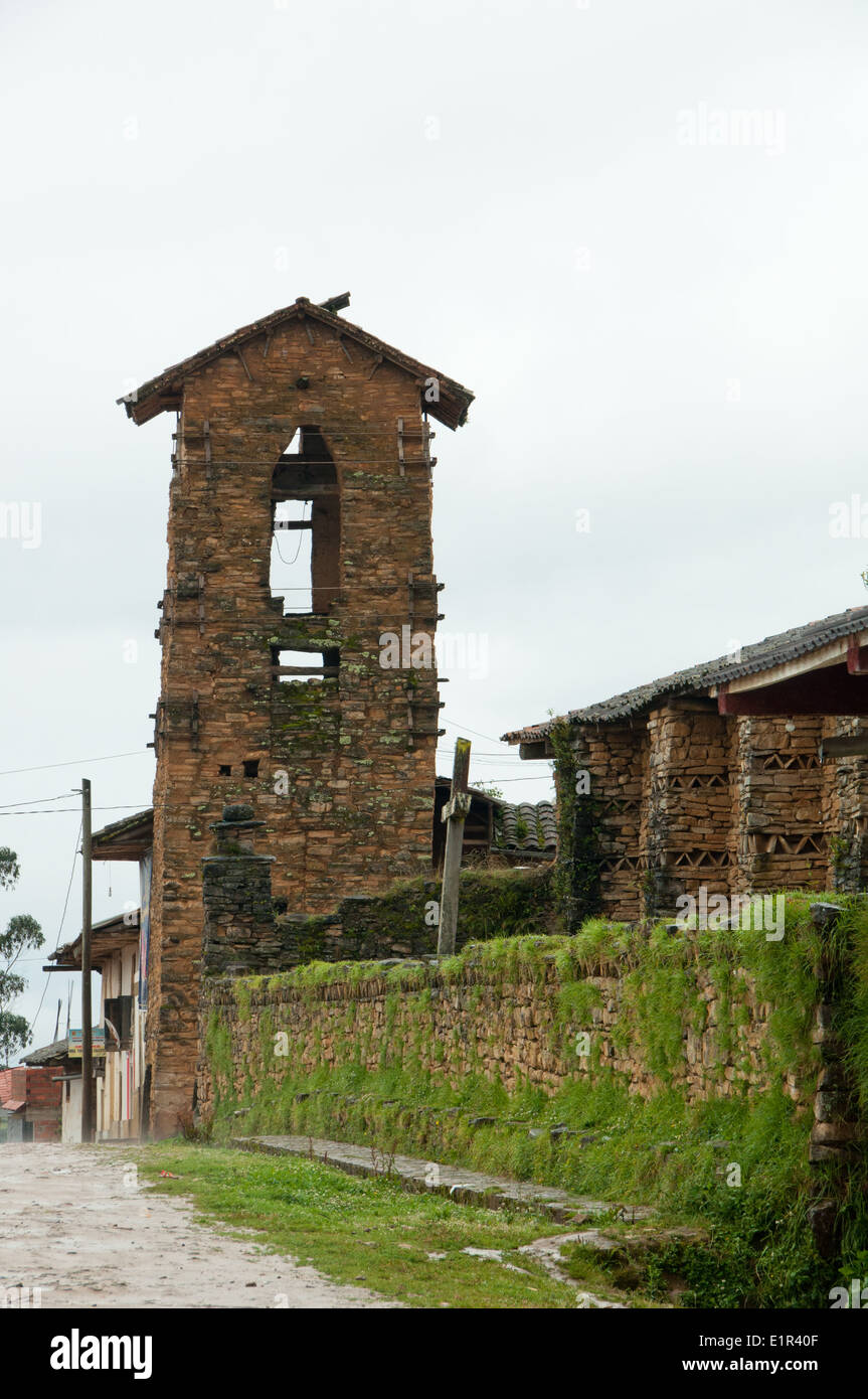 Historic Pre-Inca Church Tower in La Jalca Grande, Chachapoyas, Peru ...