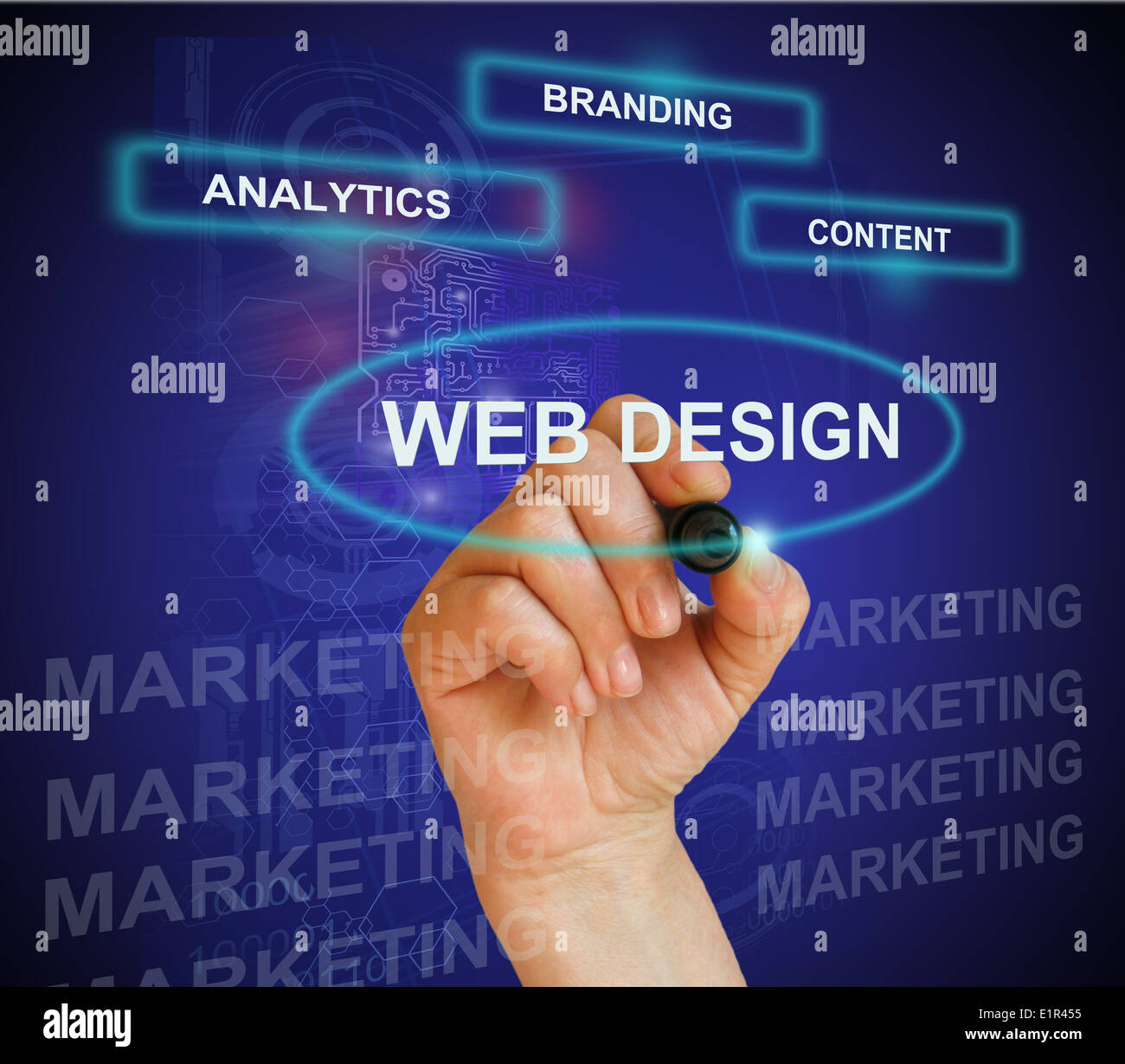 writing words WEB DESIGN on gradient background made in 2d software ...