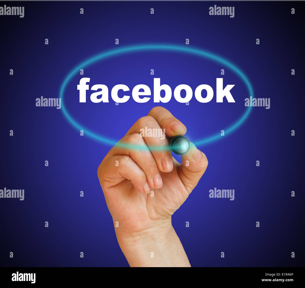 writing word ' Facebook ' with marker on gradient background made in 2d ...