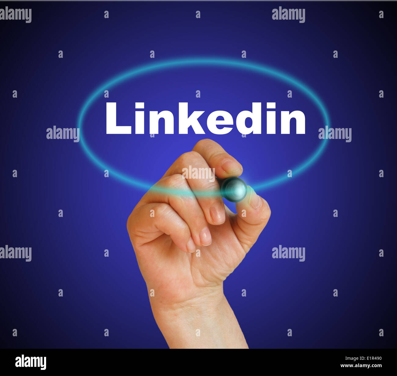 writing word ' Linkedin ' with marker on gradient background made in 2d ...