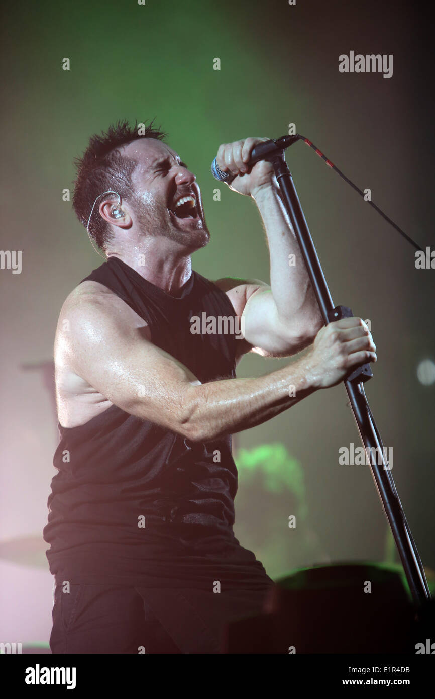 Singer Trent Reznor of Nine Inch Nails performs on the second day of ...