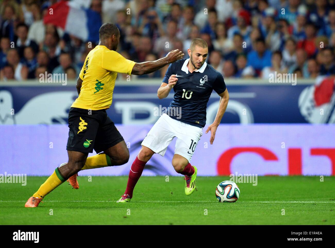 Paris, France. 8th June, 2014. Karim Benzema (FRA) in action during the ...