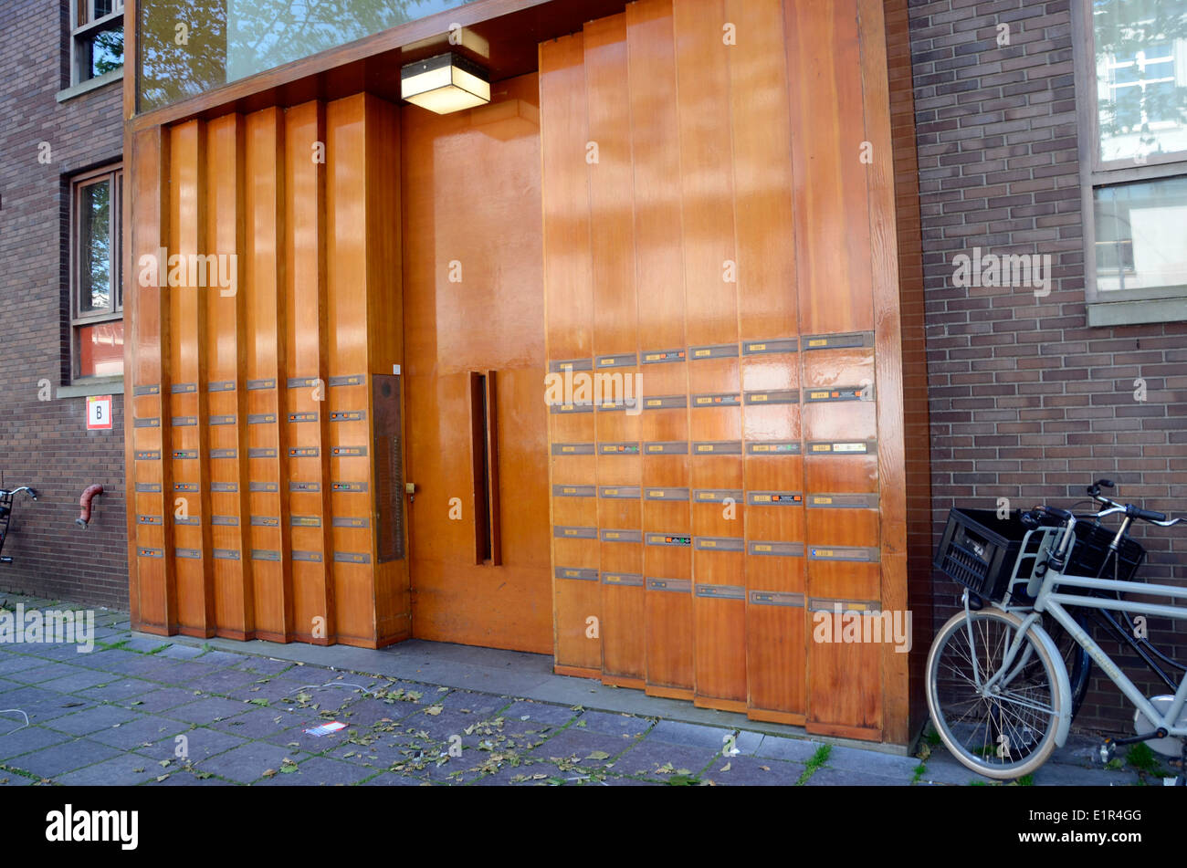 Entrance with post boxes in Innovative housing development on Java KNSM ...