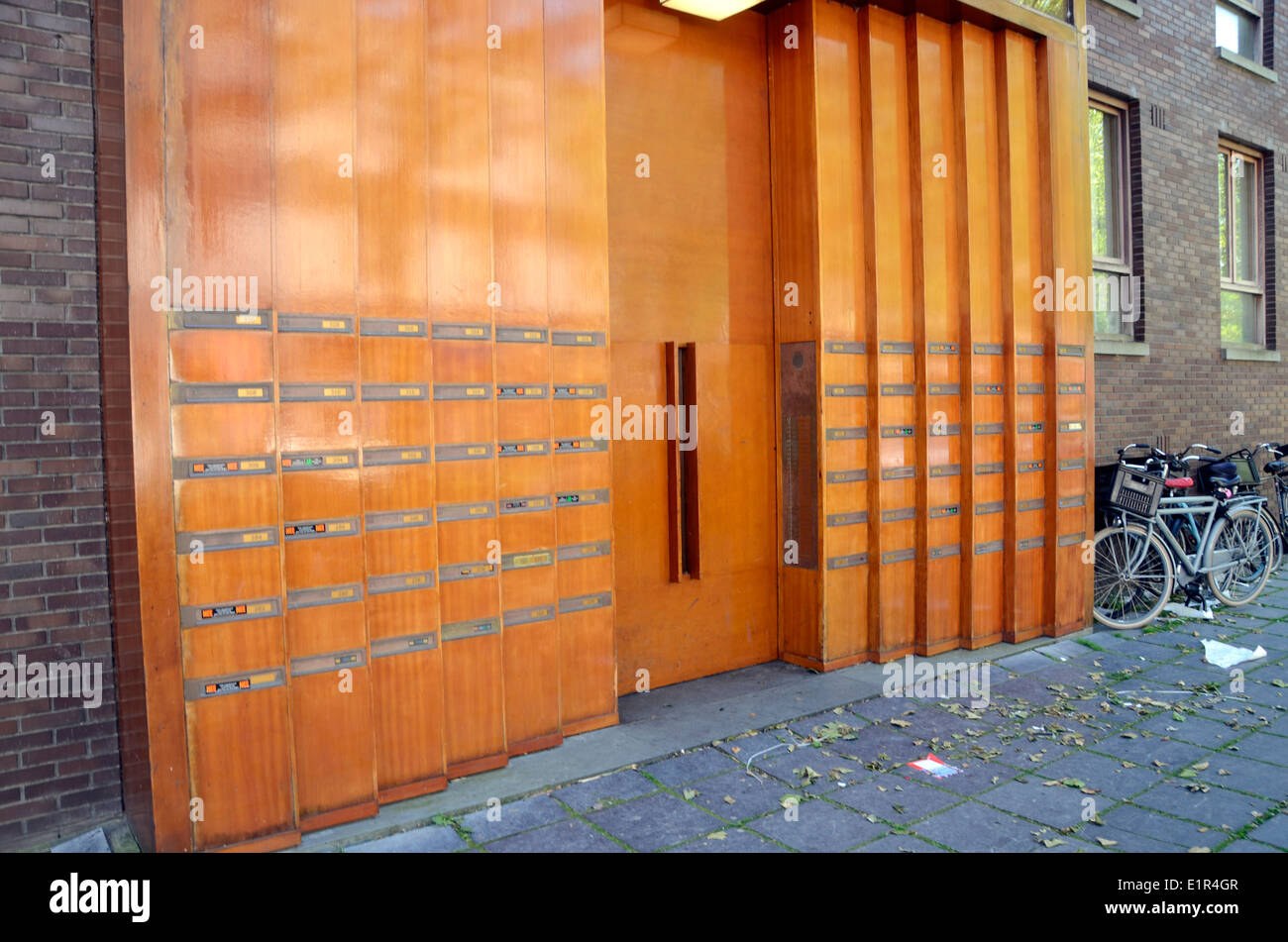 Entrance with post boxes in Innovative housing development on Java KNSM ...