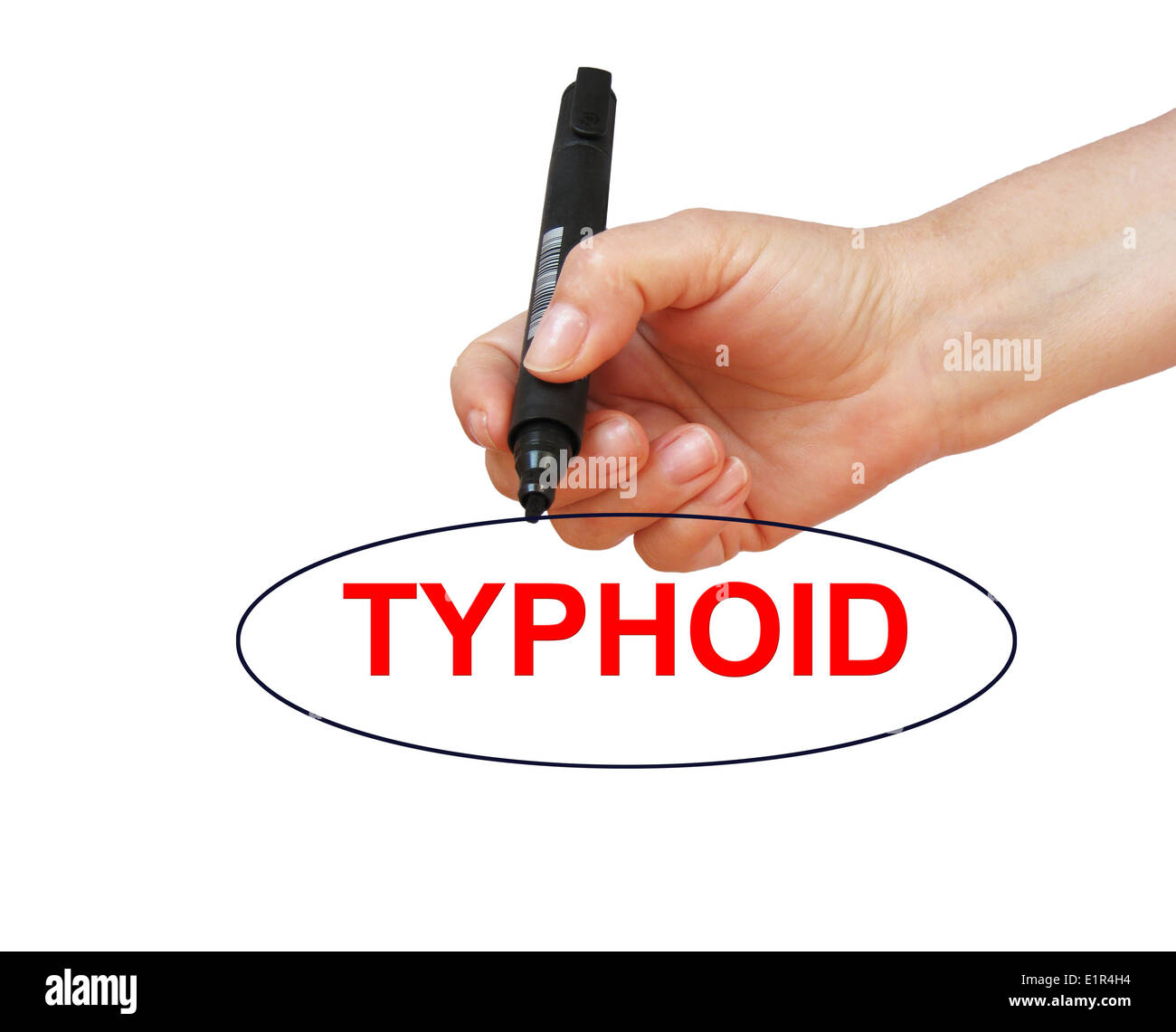 writing word Typhoid with marker on white background made in 2d ...