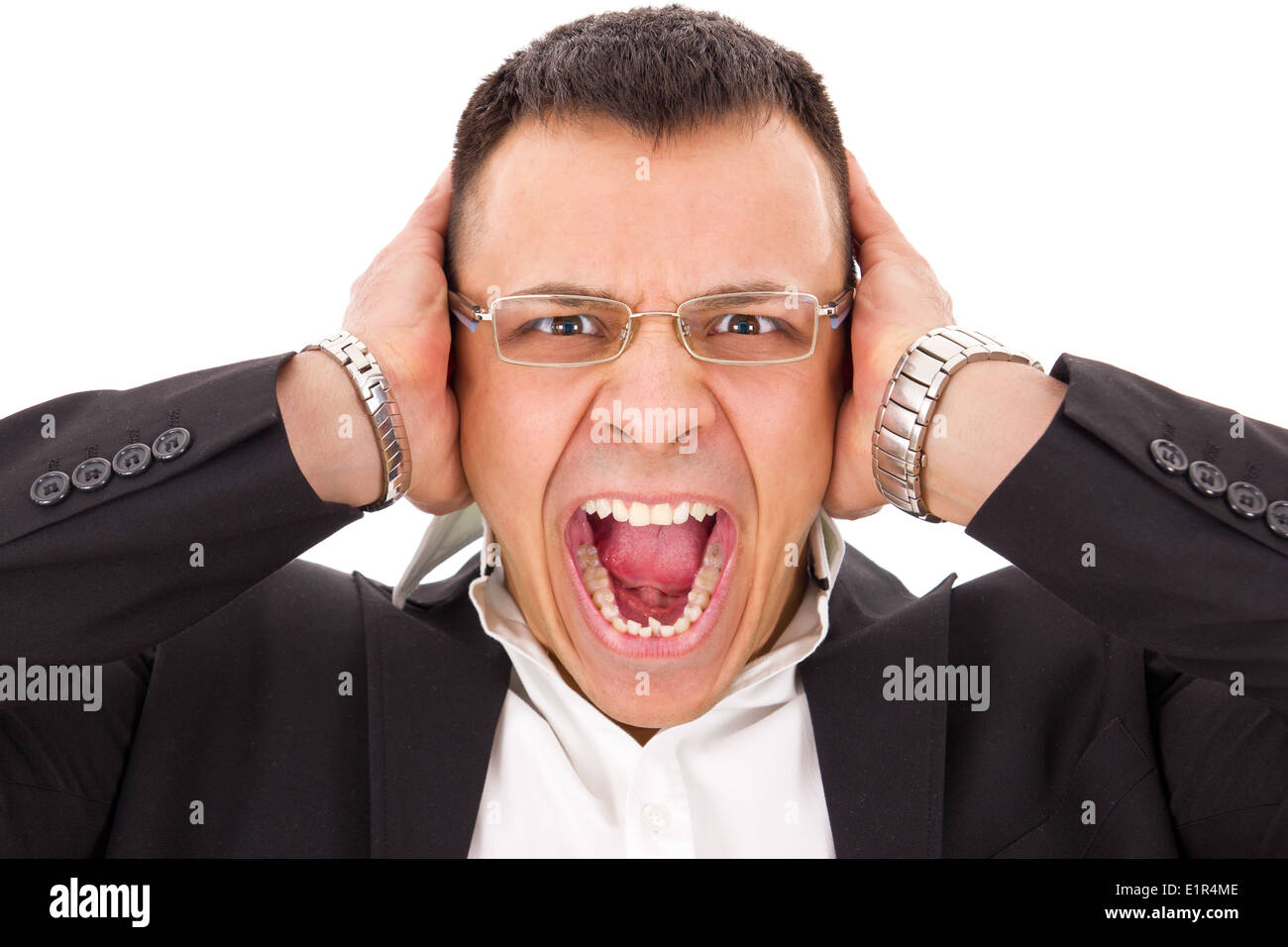 Man mad facial expression holding hi-res stock photography and images - Alamy