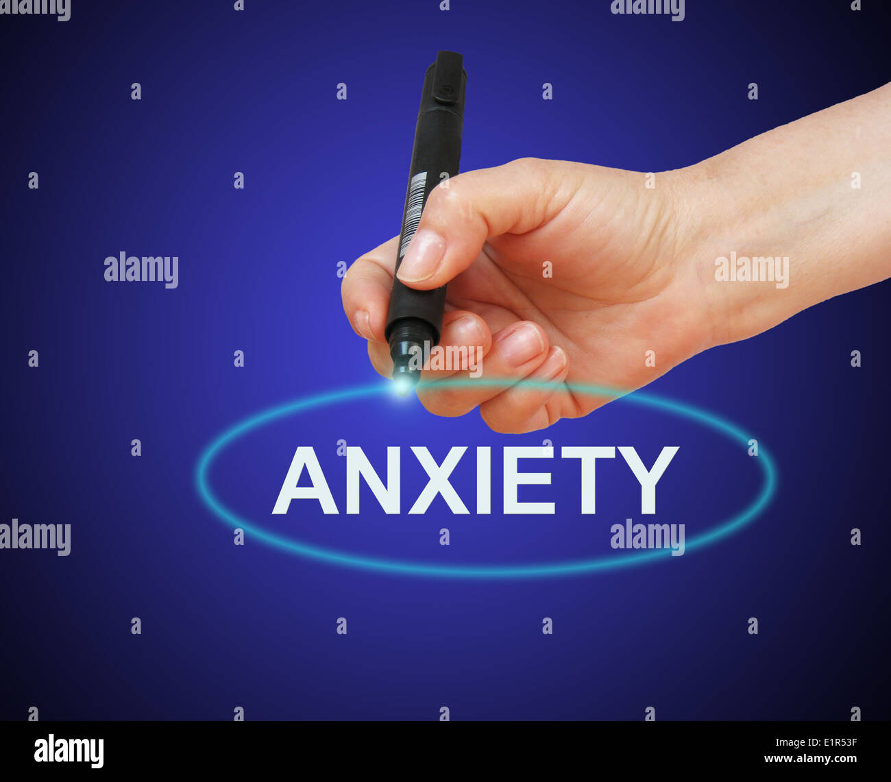 writing word Anxiety with marker on gradient background made in 2d ...