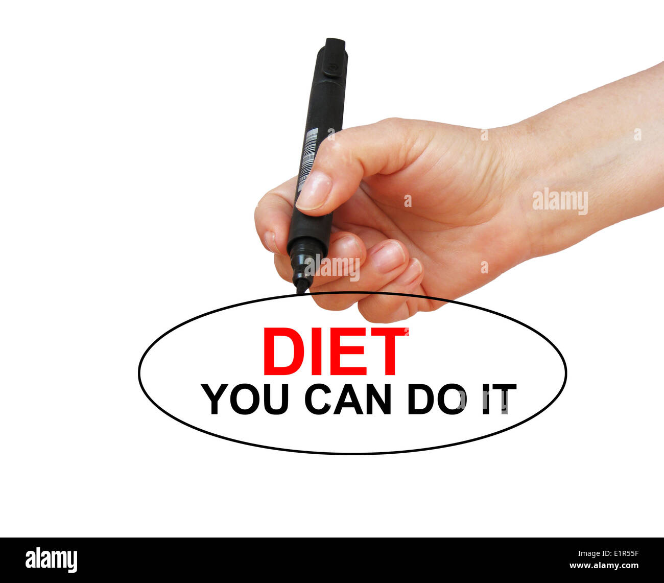 "Diet You can do it" word written on isolated white background Stock ...