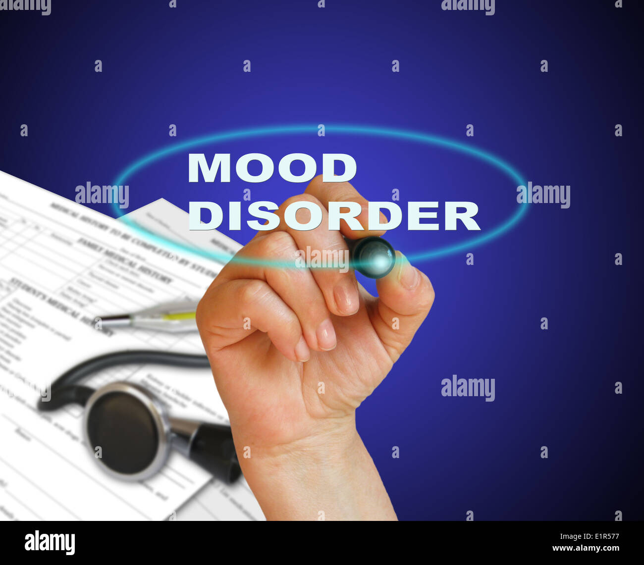 writing word Mood disorder with marker on gradient background made in ...