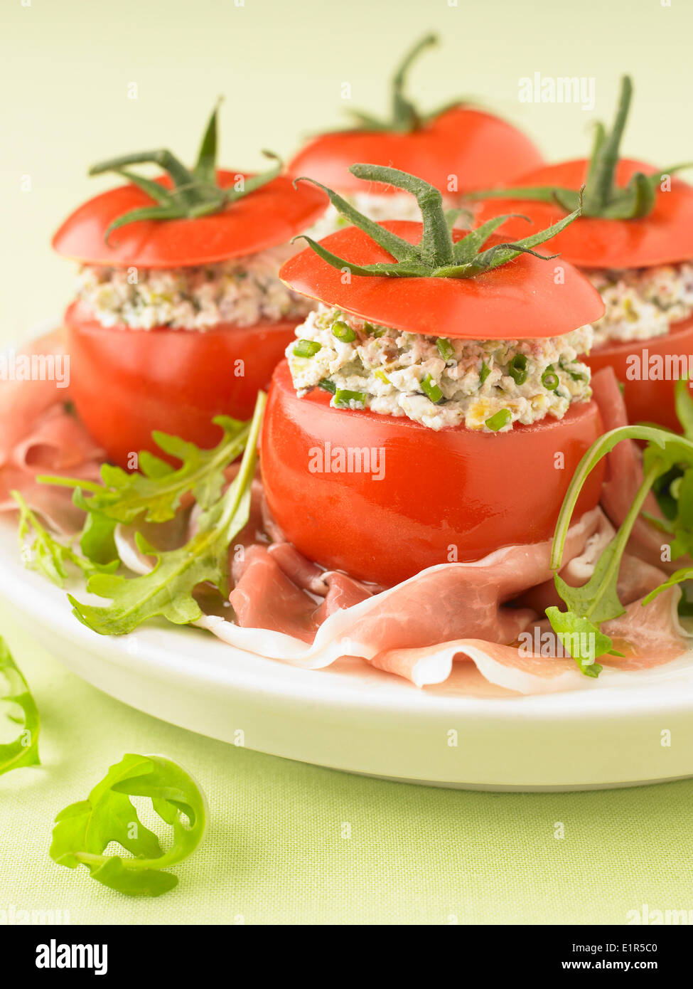 Cold stuffed tomatoes Stock Photo - Alamy