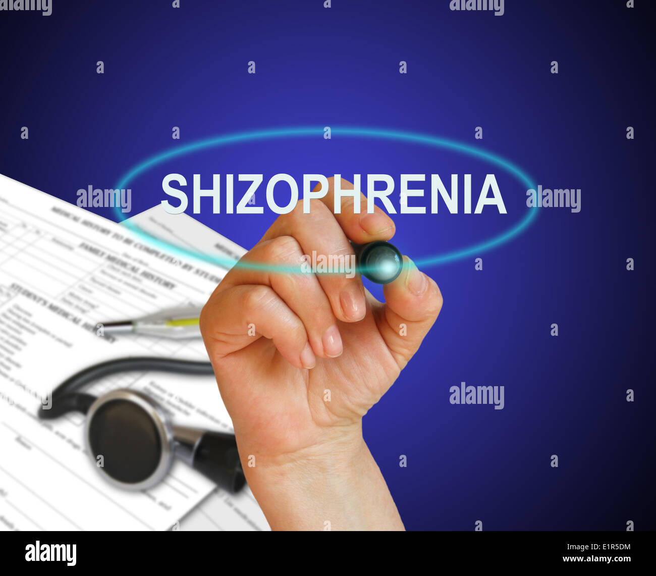 writing word Schizophrenia with marker on gradient background made in ...