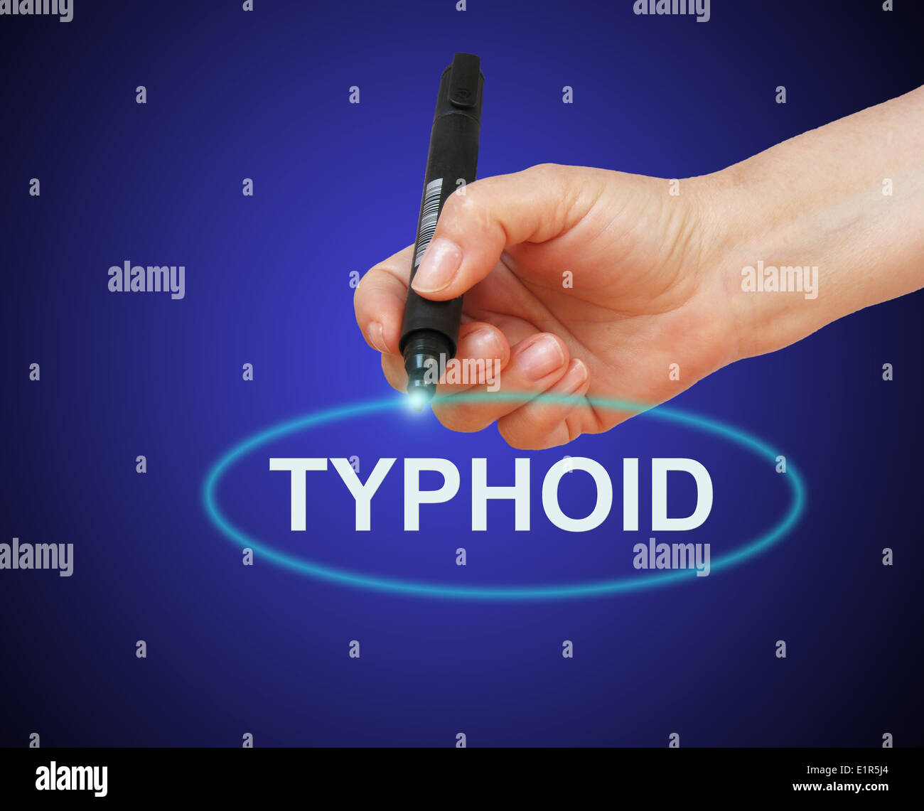 writing word Typhoid with marker on gradient background made in 2d ...