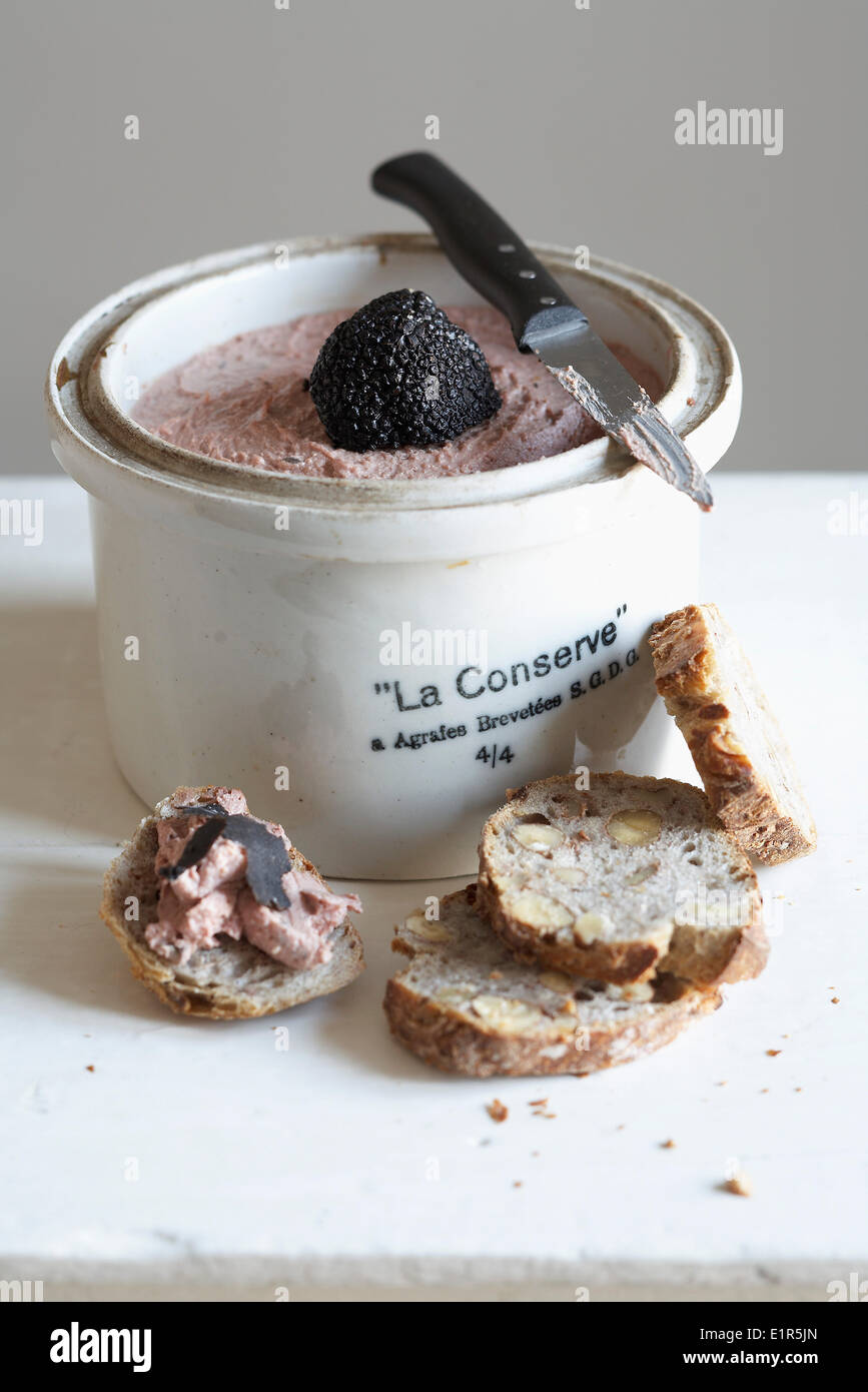 Chicken liver mousse with truffles Stock Photo - Alamy
