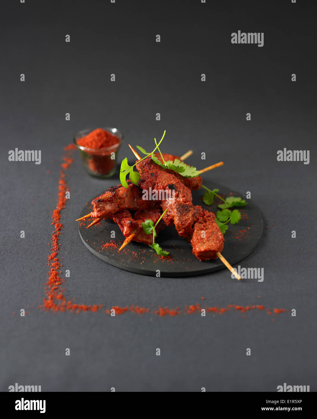 Lamb brochettes marinated in yoghurt and paprika Stock Photo - Alamy