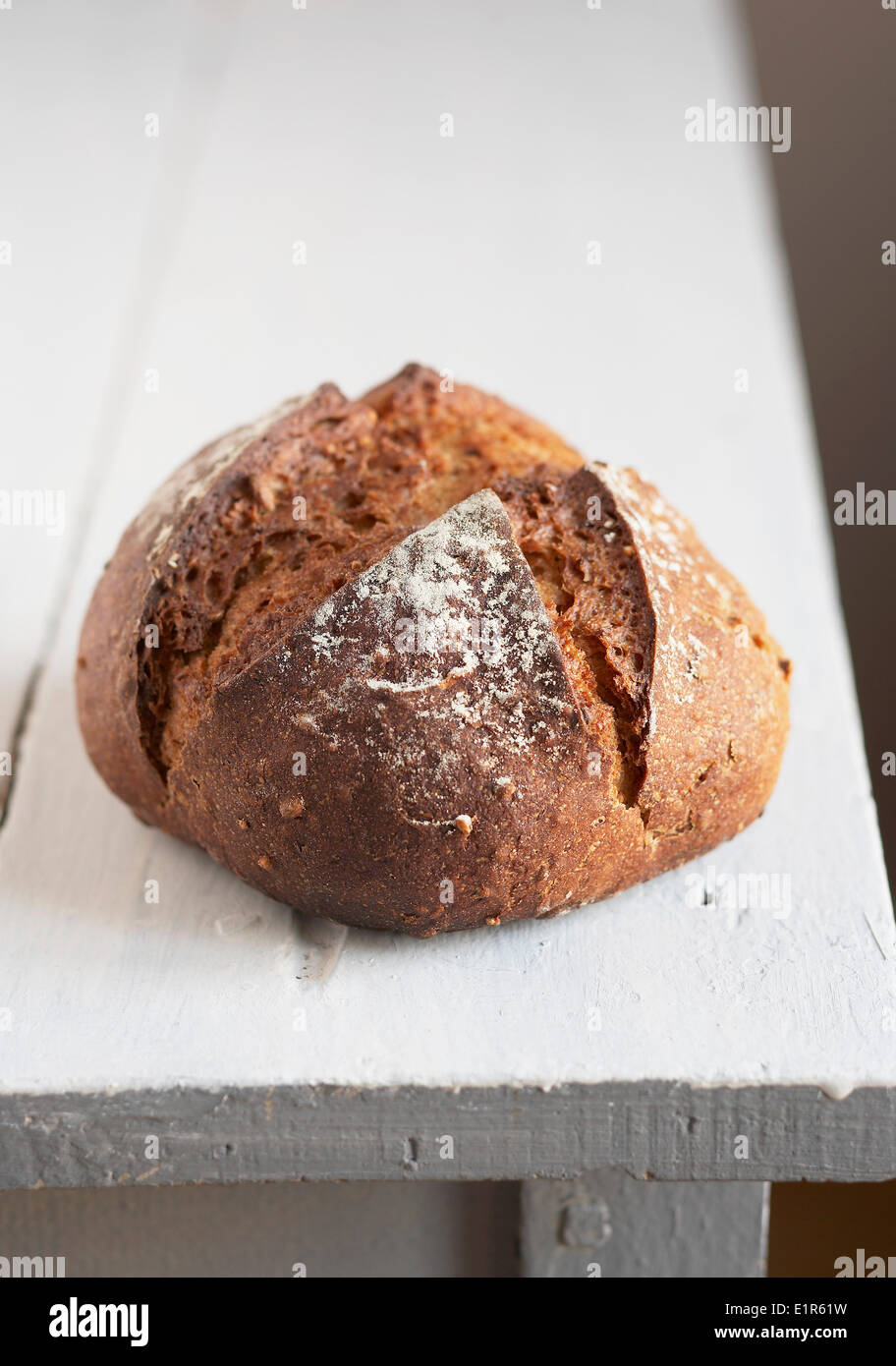 Round loaf of brown bread Stock Photo - Alamy