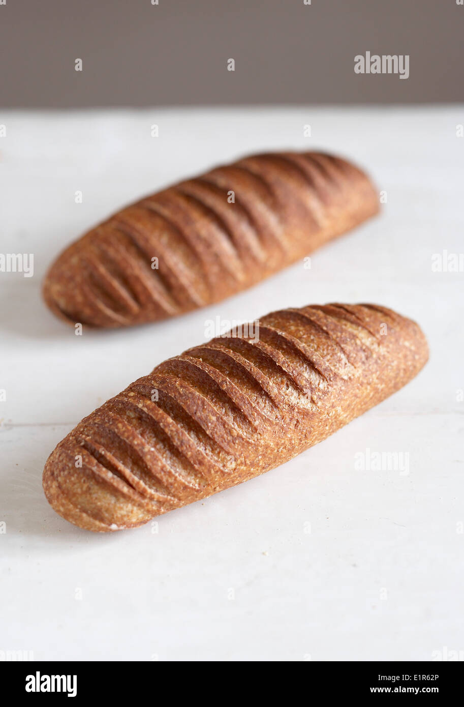 Two wholemeal bread loaves Stock Photo - Alamy
