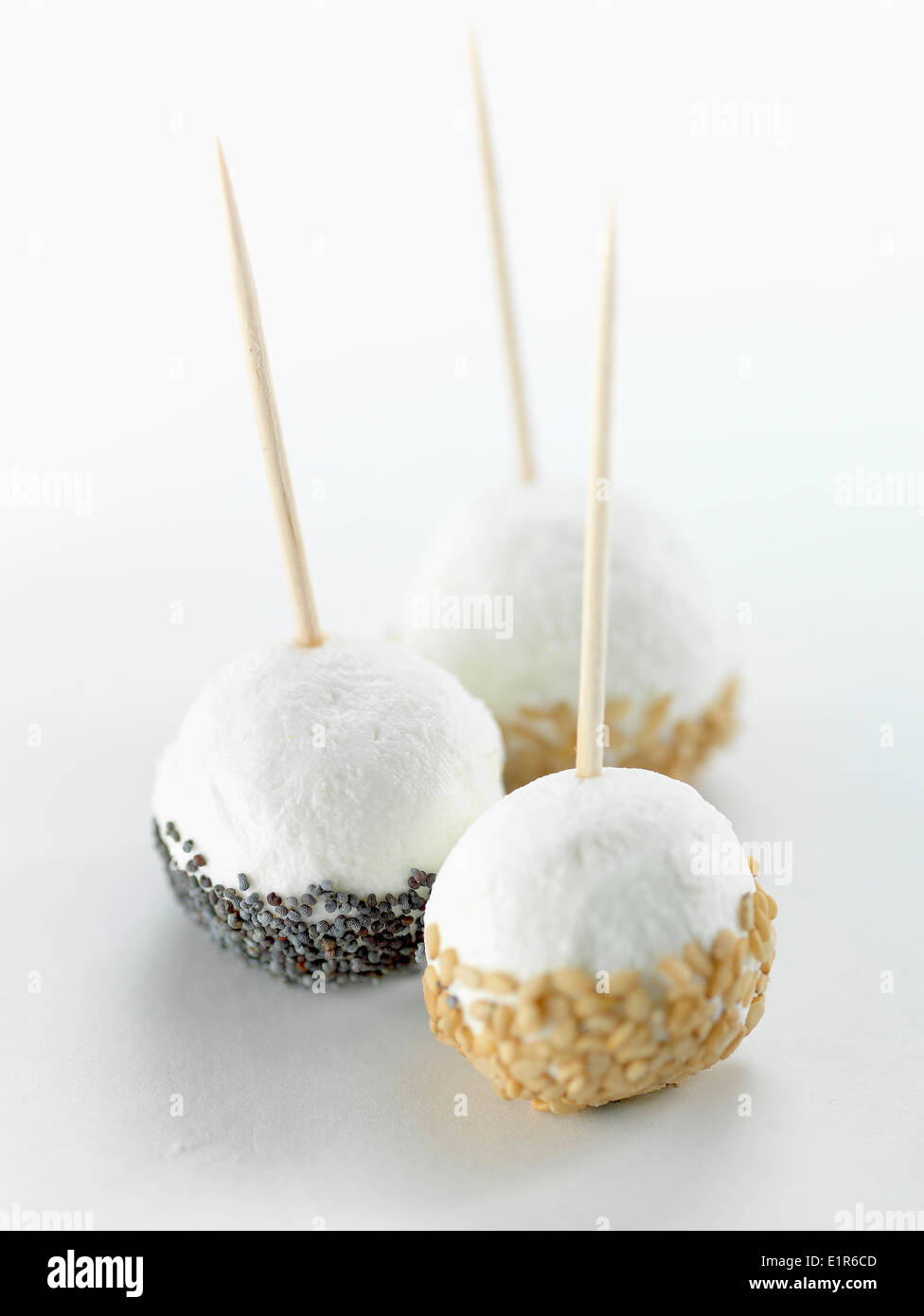 Sesame seed and poopy seed cheese bites Stock Photo - Alamy