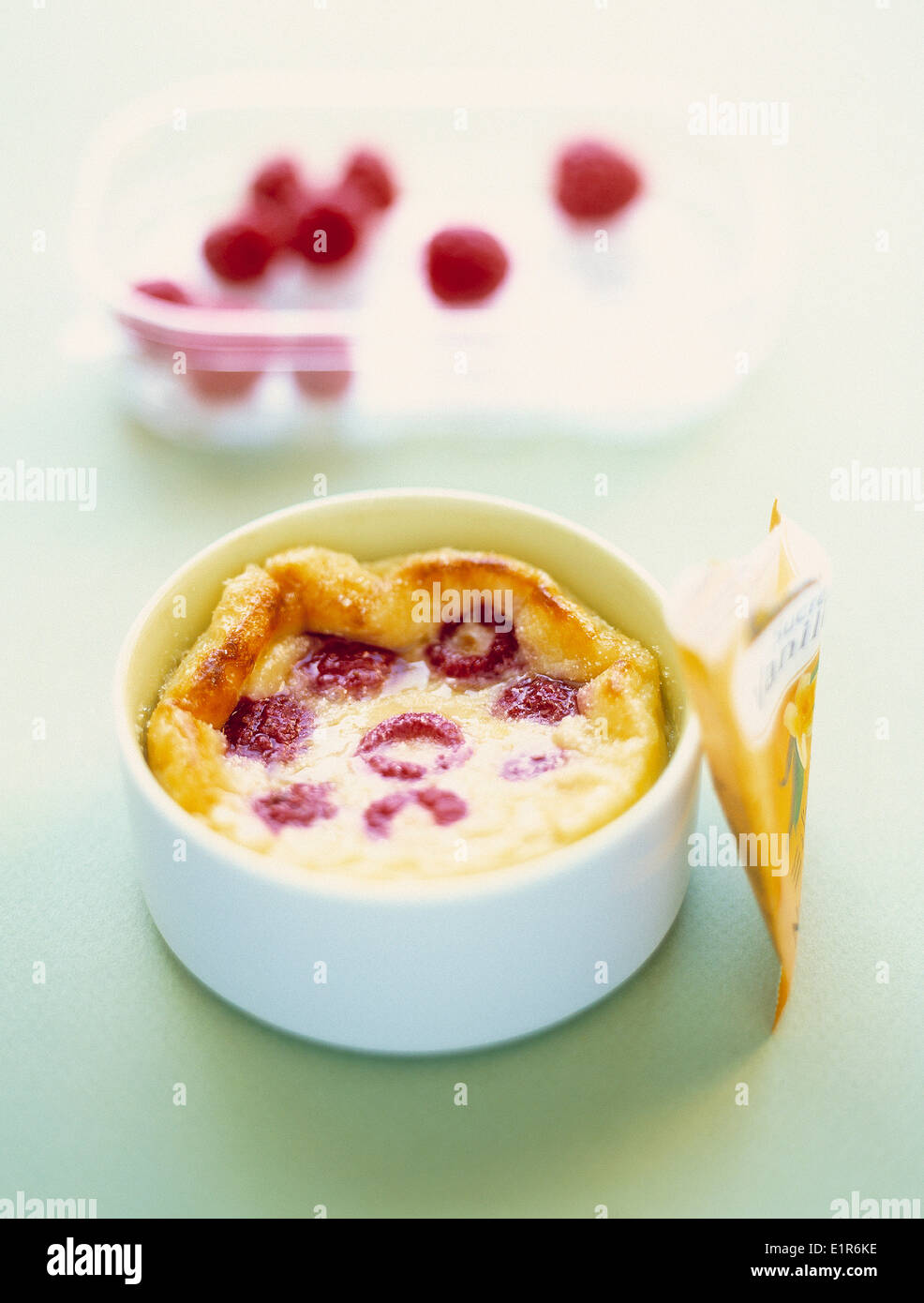 Raspberry batter pudding Stock Photo - Alamy