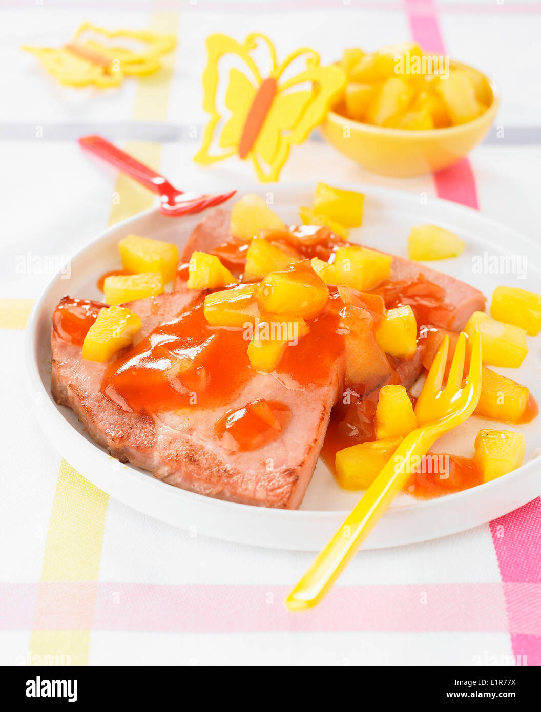 Gammon with pineapple Stock Photo - Alamy