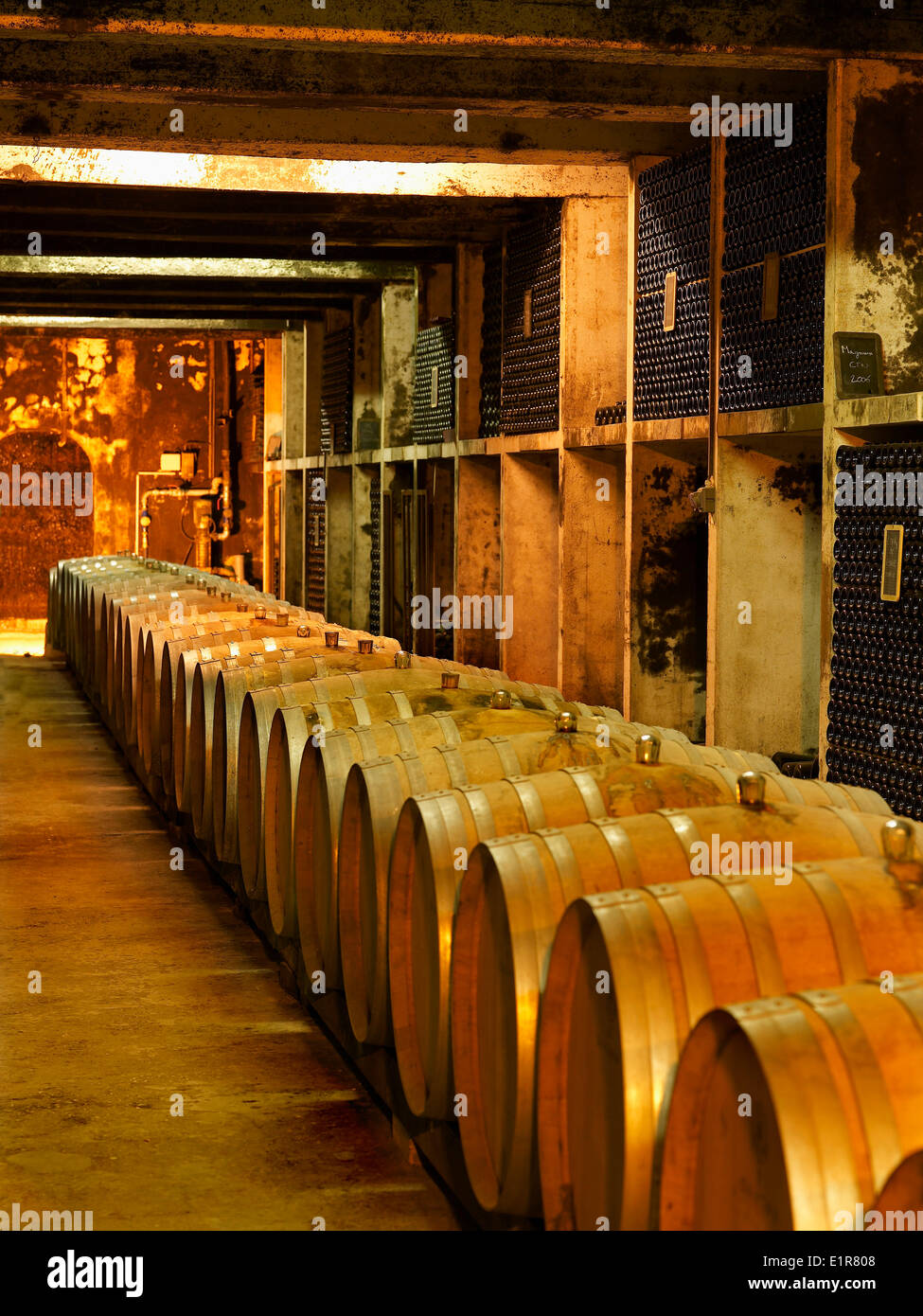 Barrels of wine in storage Stock Photo - Alamy