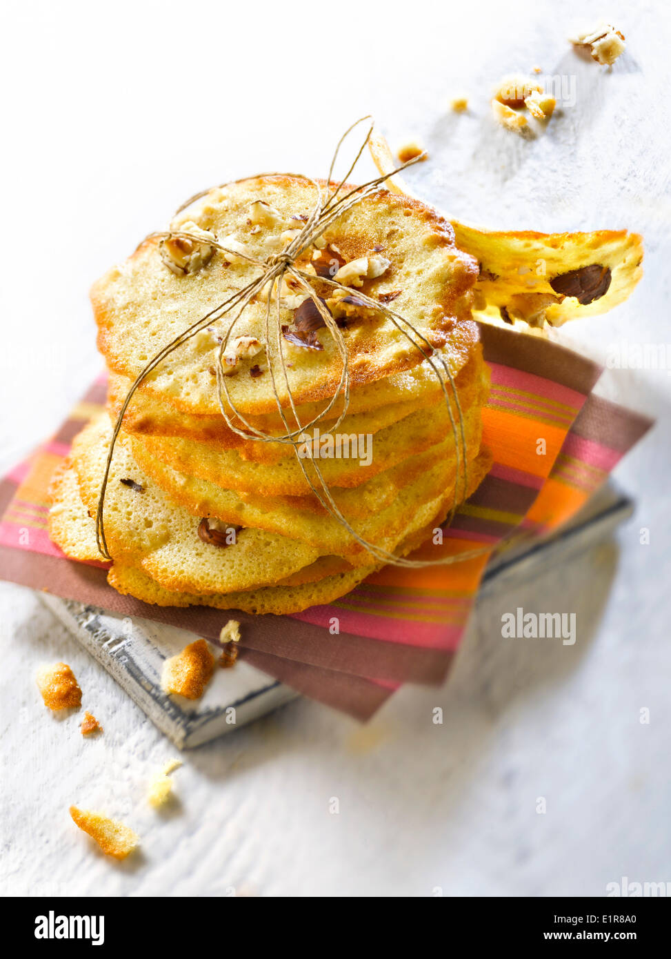 Oatmeal and hazelnut tuiles Stock Photo - Alamy